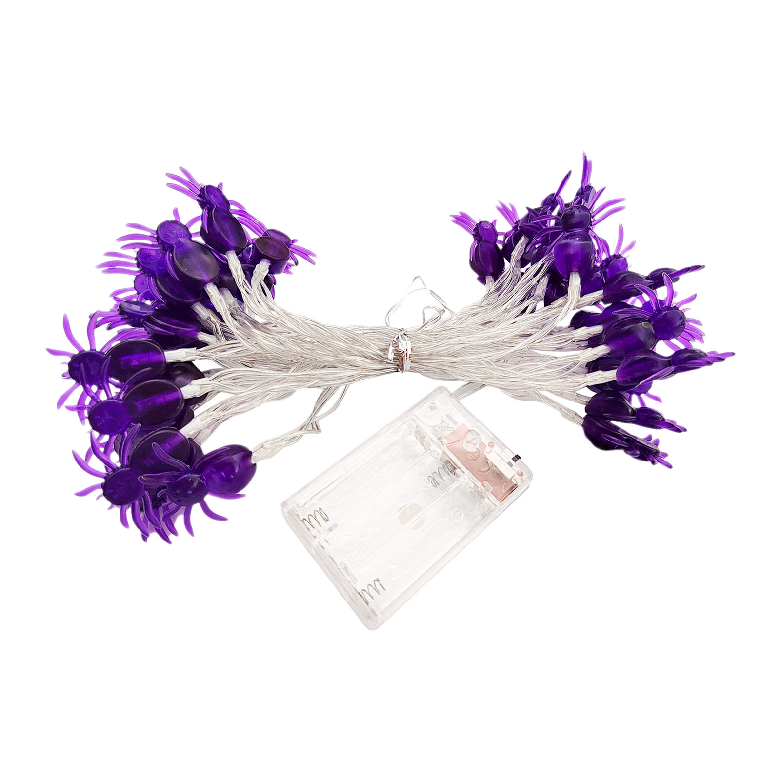 20 футов 40 светодиодов гирлянды на Хэллоуин фиолетового цвета в форме паука декоративные подвесные светильники водонепроницаемое освещение на батарейках