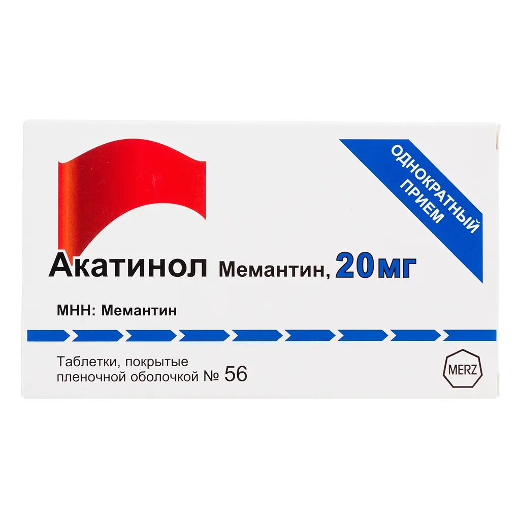 Акатинол Мемантин таблетки покрыт. плен. об. 20 мг 56 шт
