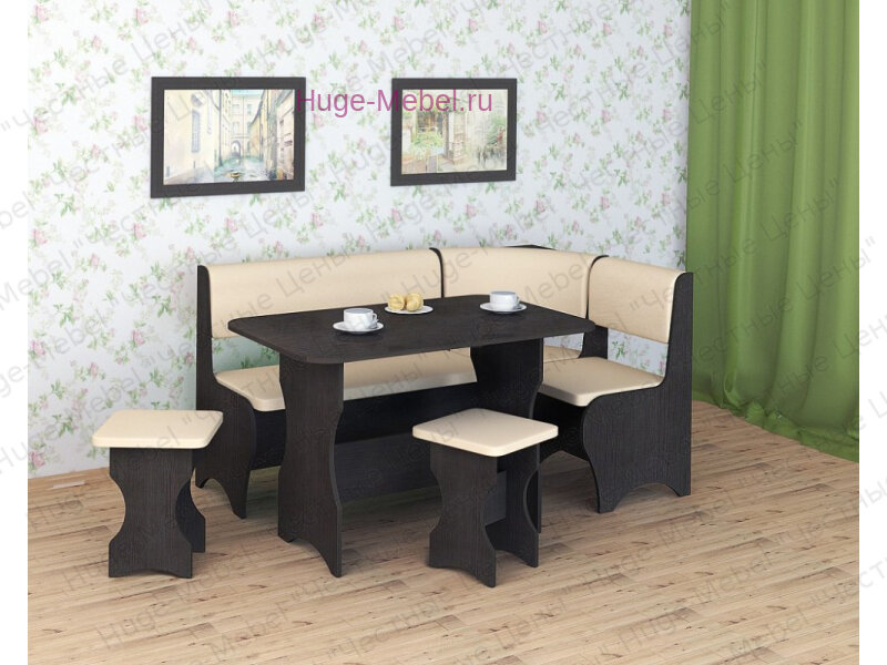 Кухонный уголок "Андрей-2 венге/бежевый" Huge Mebel . Ширина 1740. Кухонные уголки