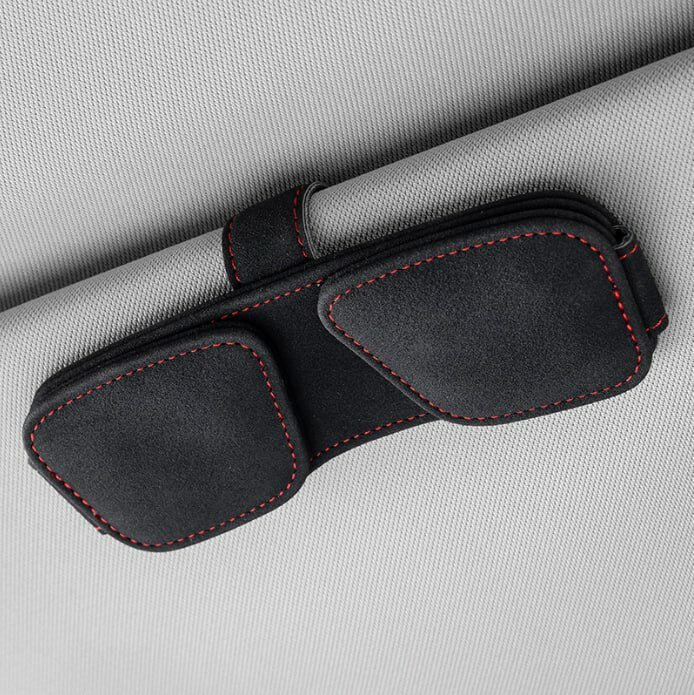 Держатель для очков в автомобиль на козырёк — магнитный фиксатор, черный, серый