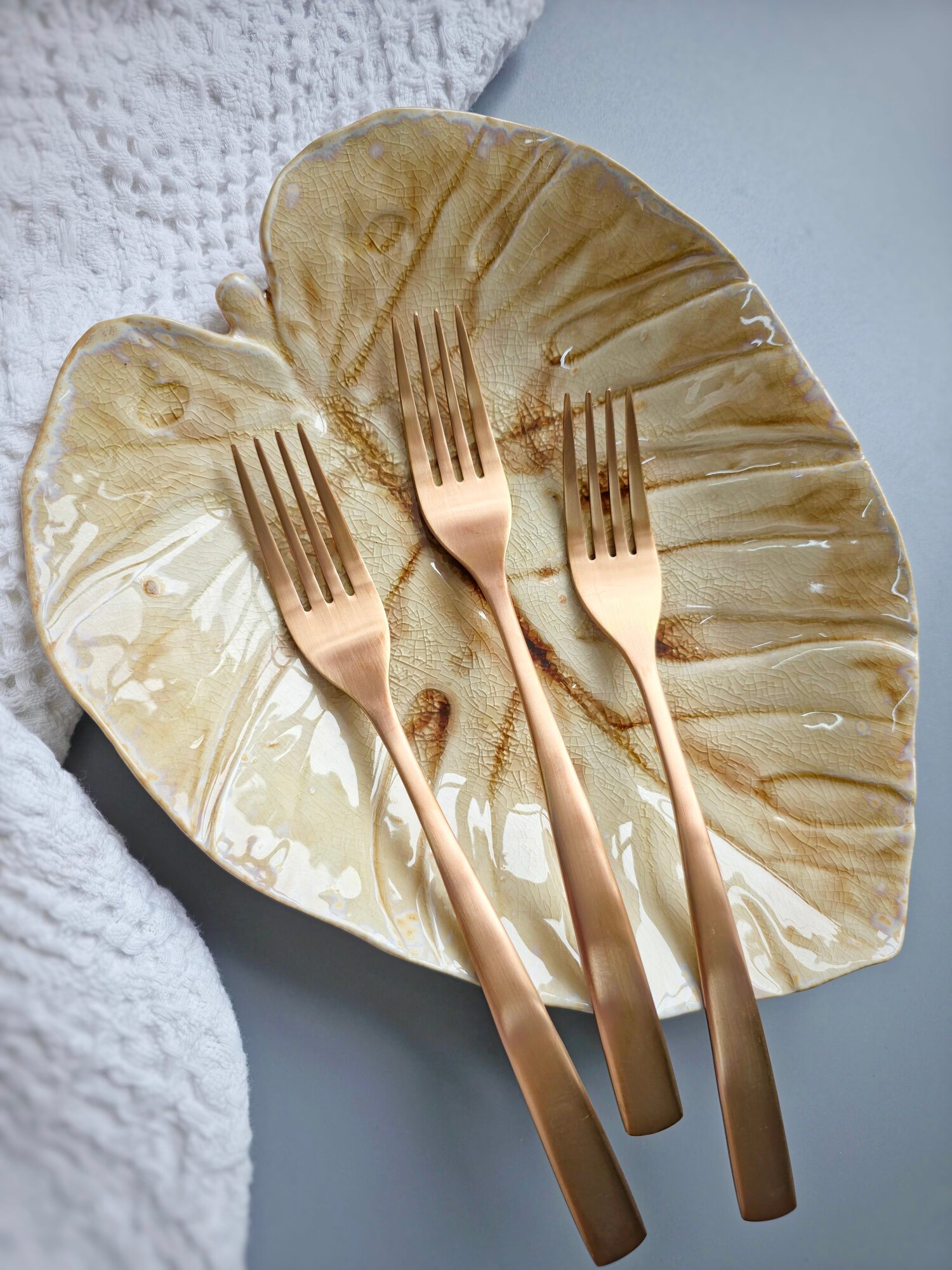 Набор приборов, столовые вилки 3 шт, медные COMAS "BCN COLORS 18% Copper". Испания