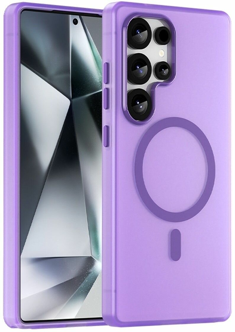 Чехол на Samsung Galaxy S25 Ultra Magnetic силиконовый матовый сиреневый