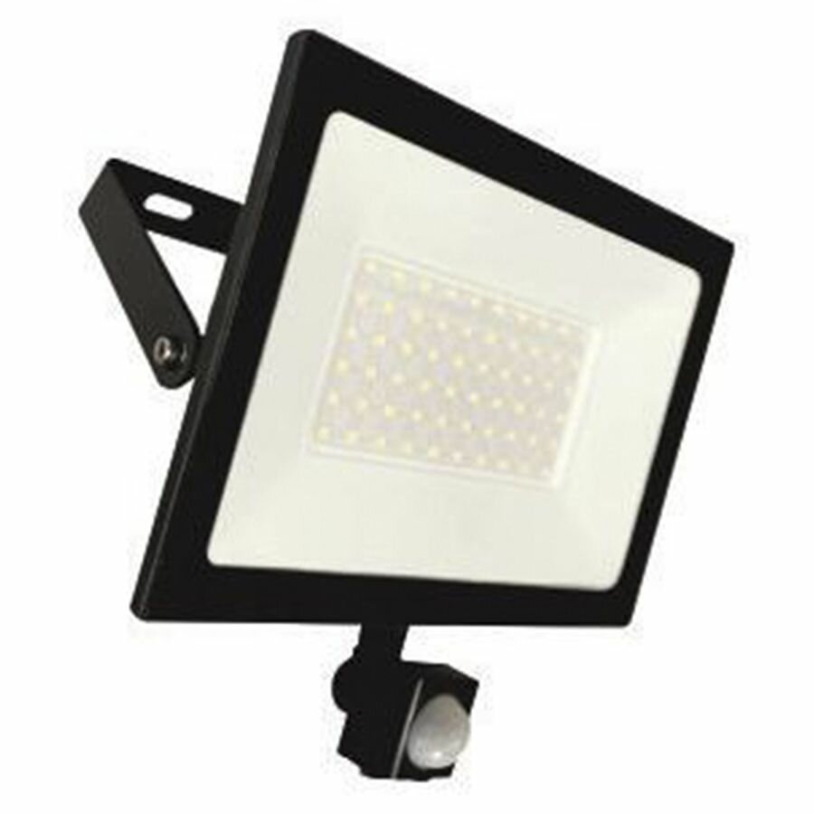 Прожектор светодиодный 100 Вт черный IP65 холодный белый с датчиком движения LEEK