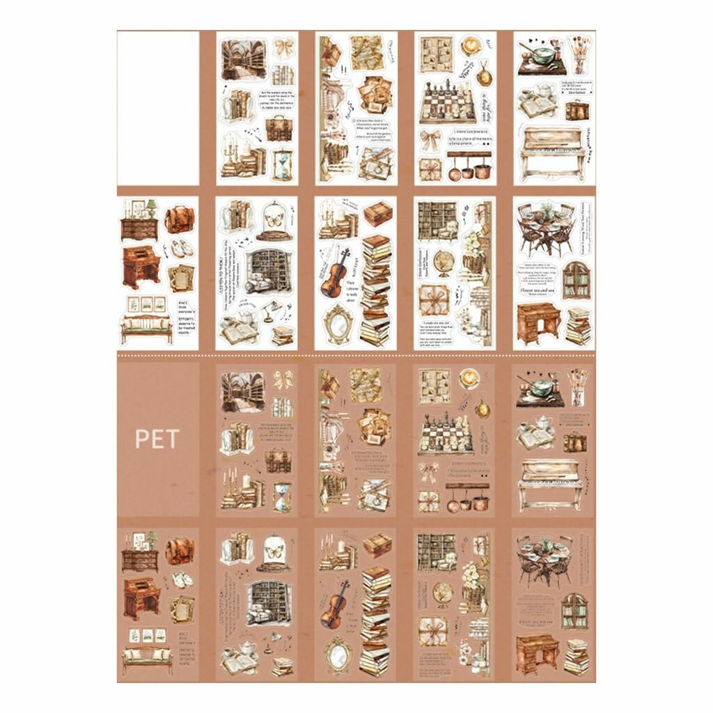 Наклейка Для Личного аккаунта Home life Landscaping-Янтарная Книжная полка