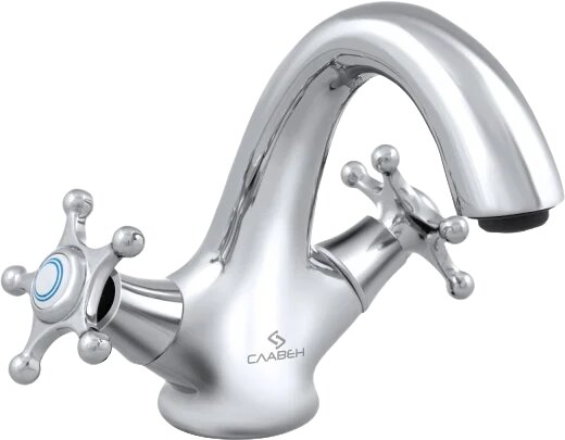 Смеситель для раковины Славен Город И СЛ-ДВ-И10 хром, глянцевый, кран для ванной в раковину, из латуни