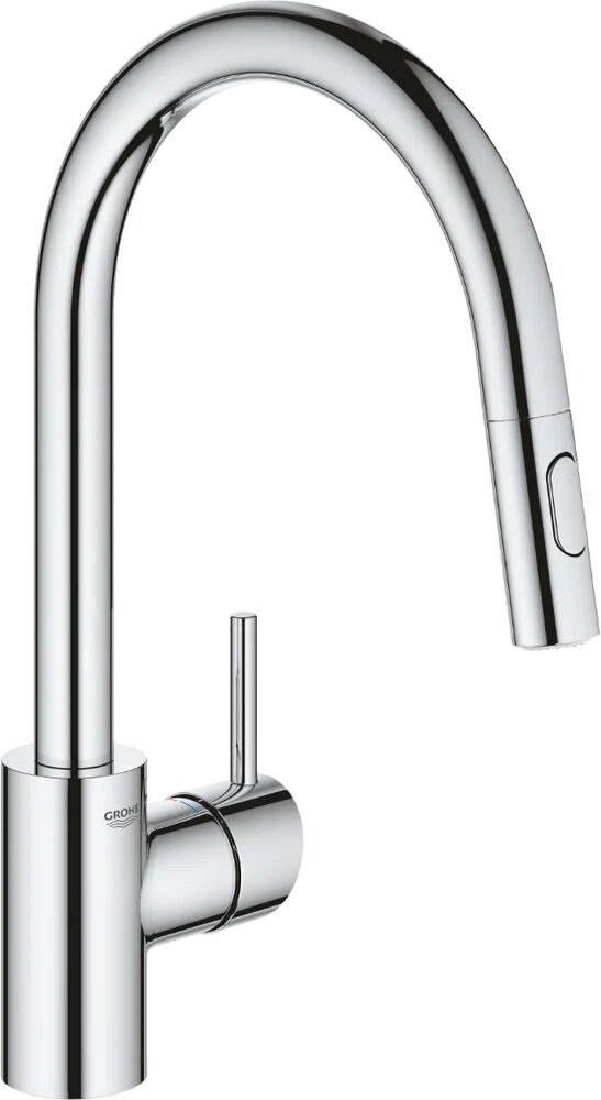 Смеситель для кухни Grohe Concetto 31483002 с поворотным изливом, хром, глянцевый, однорычажный, латунный, с керамическим картриджем