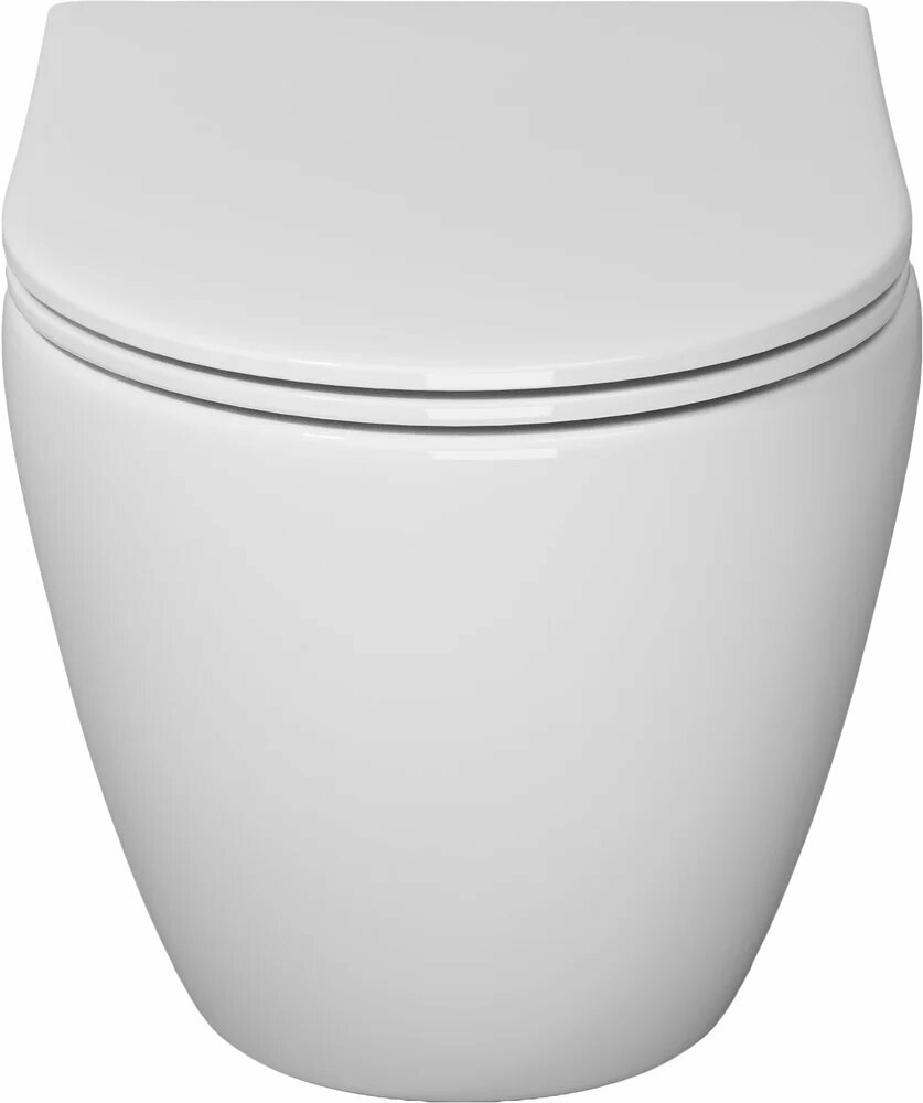 Унитаз подвесной Niagara Vista NG-9301 с микролифтом, безободковый, без бачка, фаянсовый, антивсплеск, белый овальный