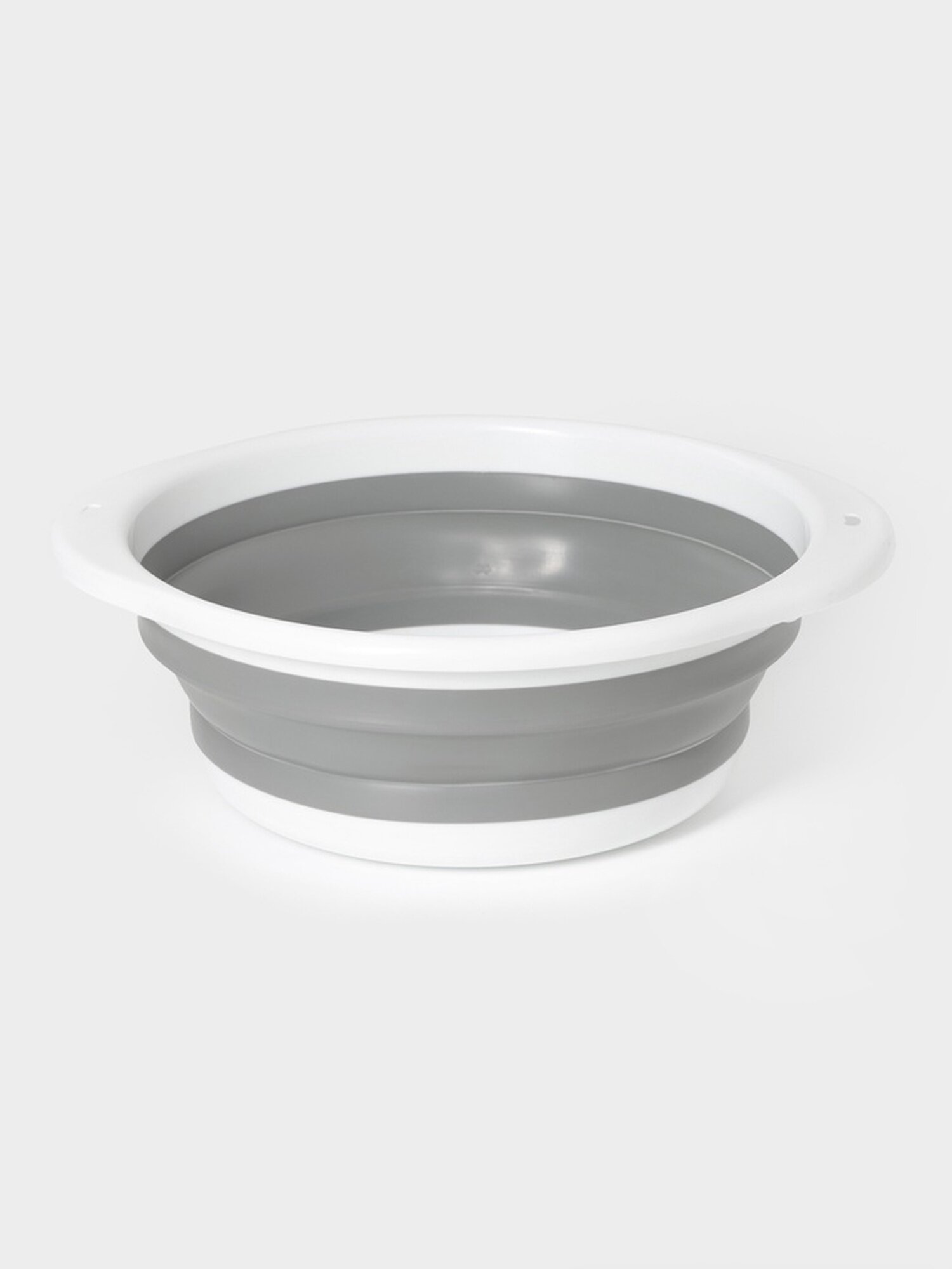 Таз складной пластиковый, 10 литров, силиконовые вставки, цвет серый