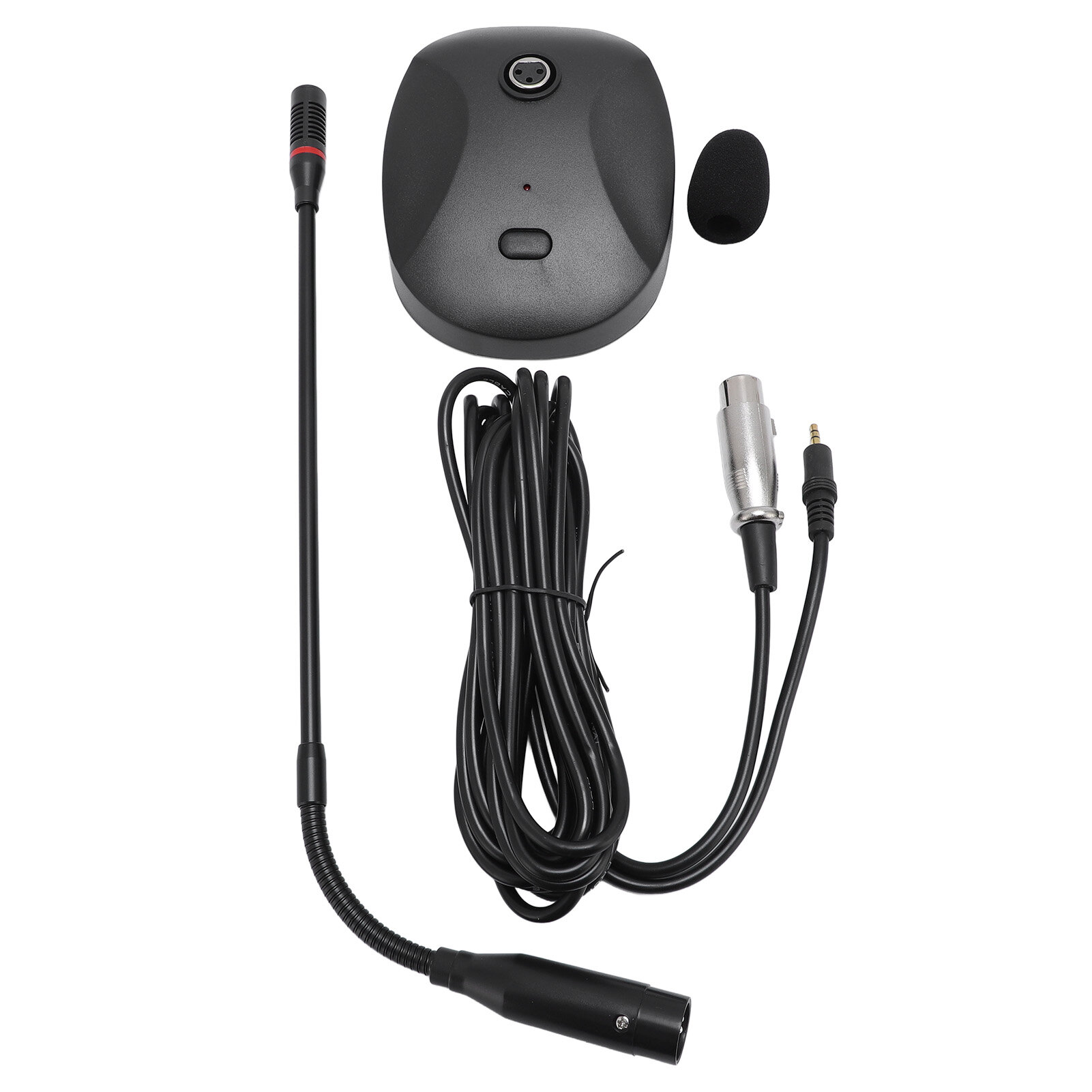 Gooseneck Condenser Mic XLR Connector Cardioid Desktop Microphone with Base for Speech Lecture Video Conference