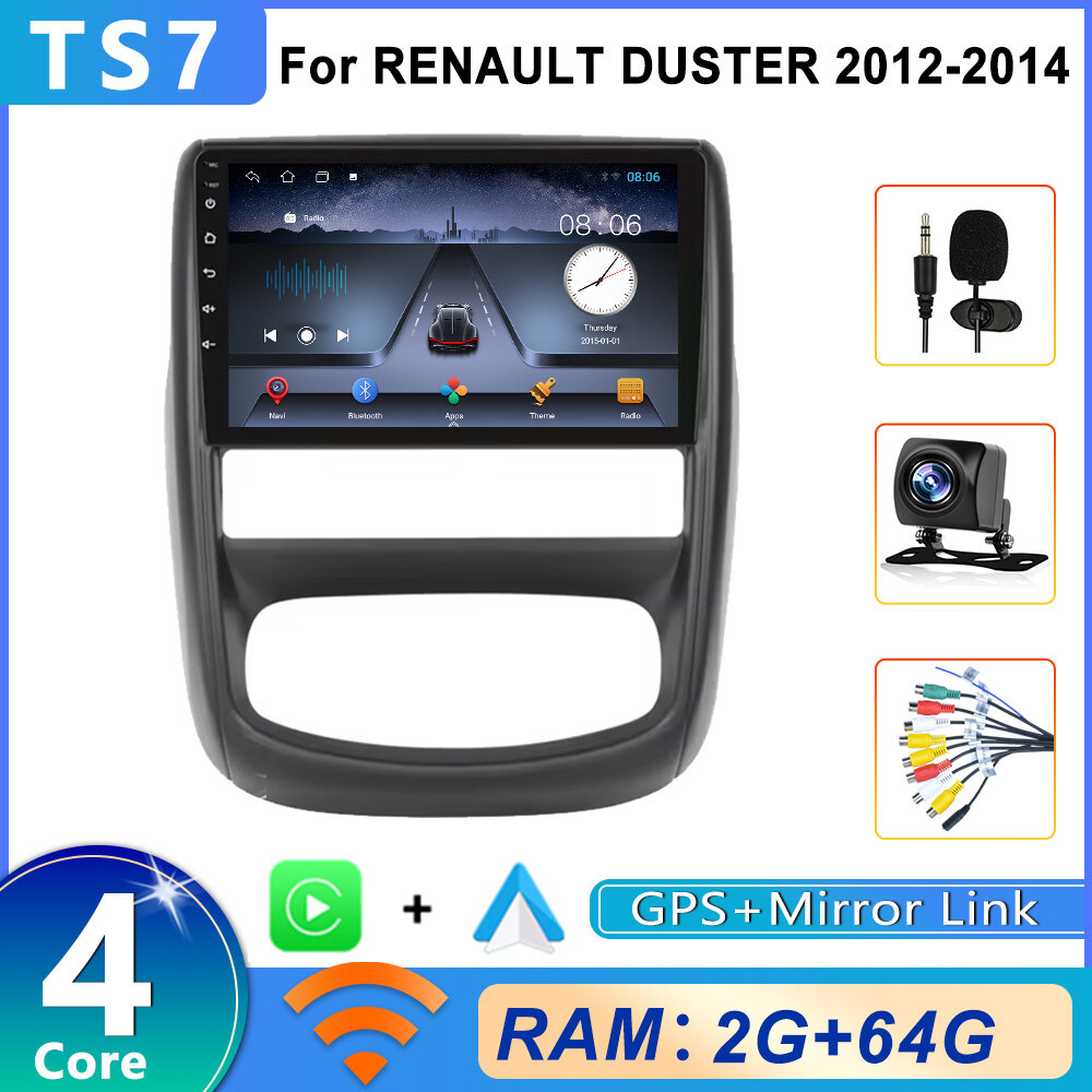 Android Магнитола для RENAULT DUSTER 2012-2014/ Автомагнитола Андроид рено дастер 2012-2014 Wifi Bluetooth Gps навигатор Мультимедиа автомабиля