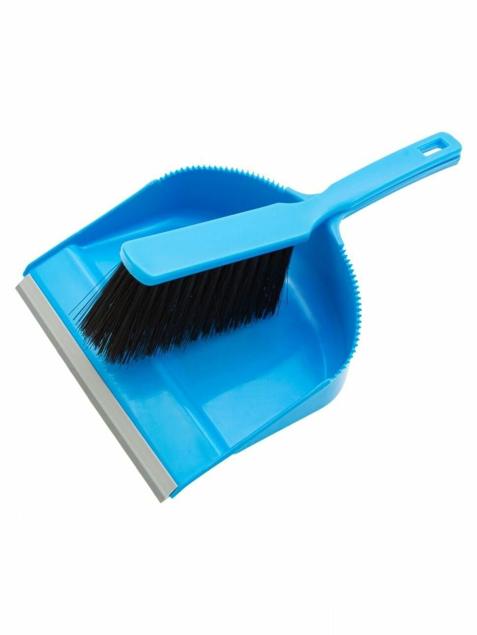 Набор: совок с кромкой 330 x 225 мм и щетка-сметка 285 мм, голубой, Home Palisad 933105