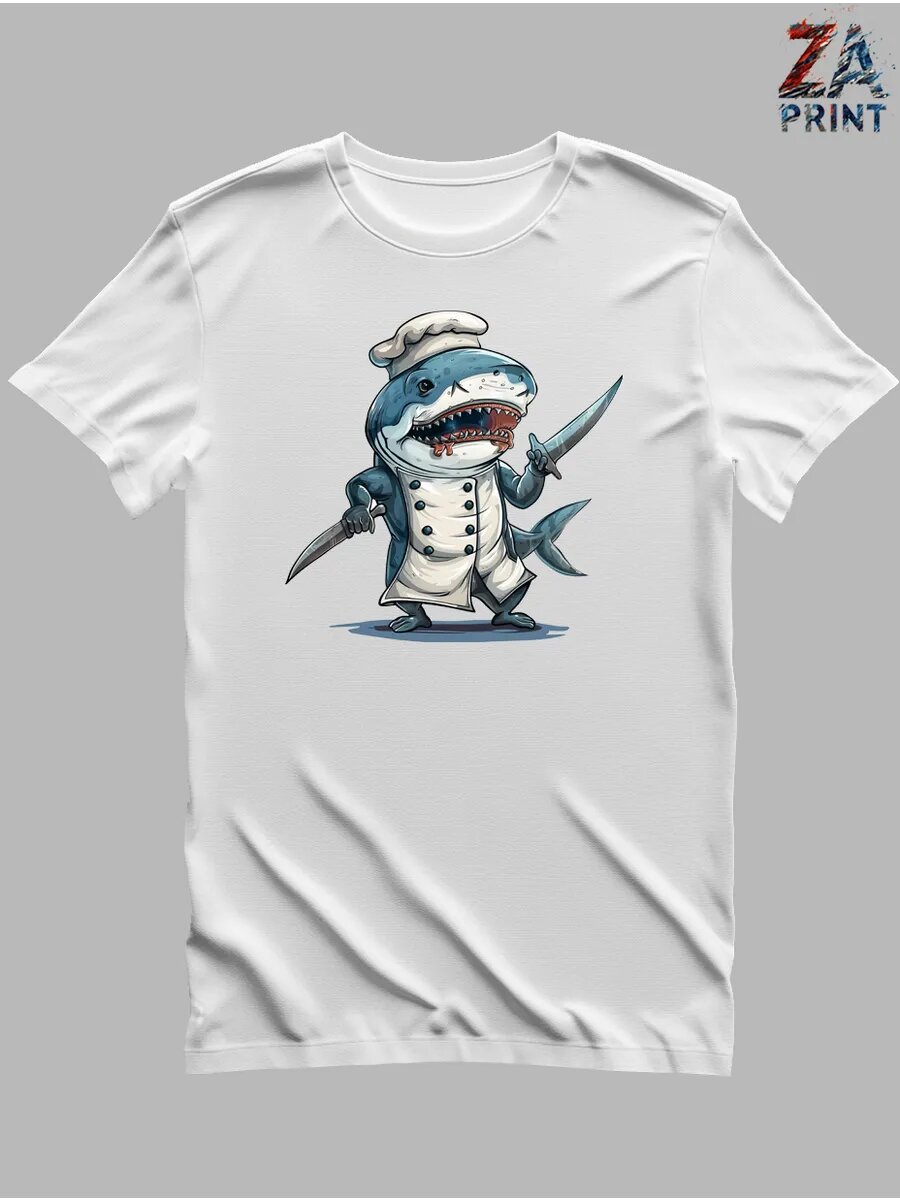 Футболка акула повар