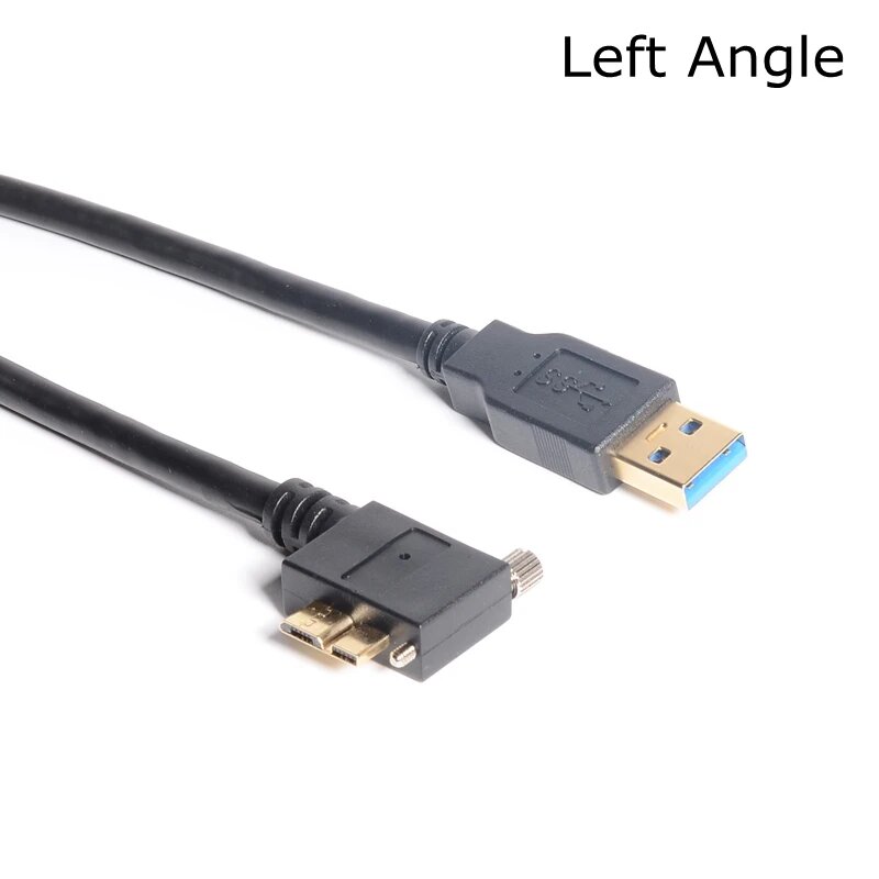 Кабель USB 3.0 Micro B с замком 0.3/1/1.8 м, Left Angle, 0,3 м