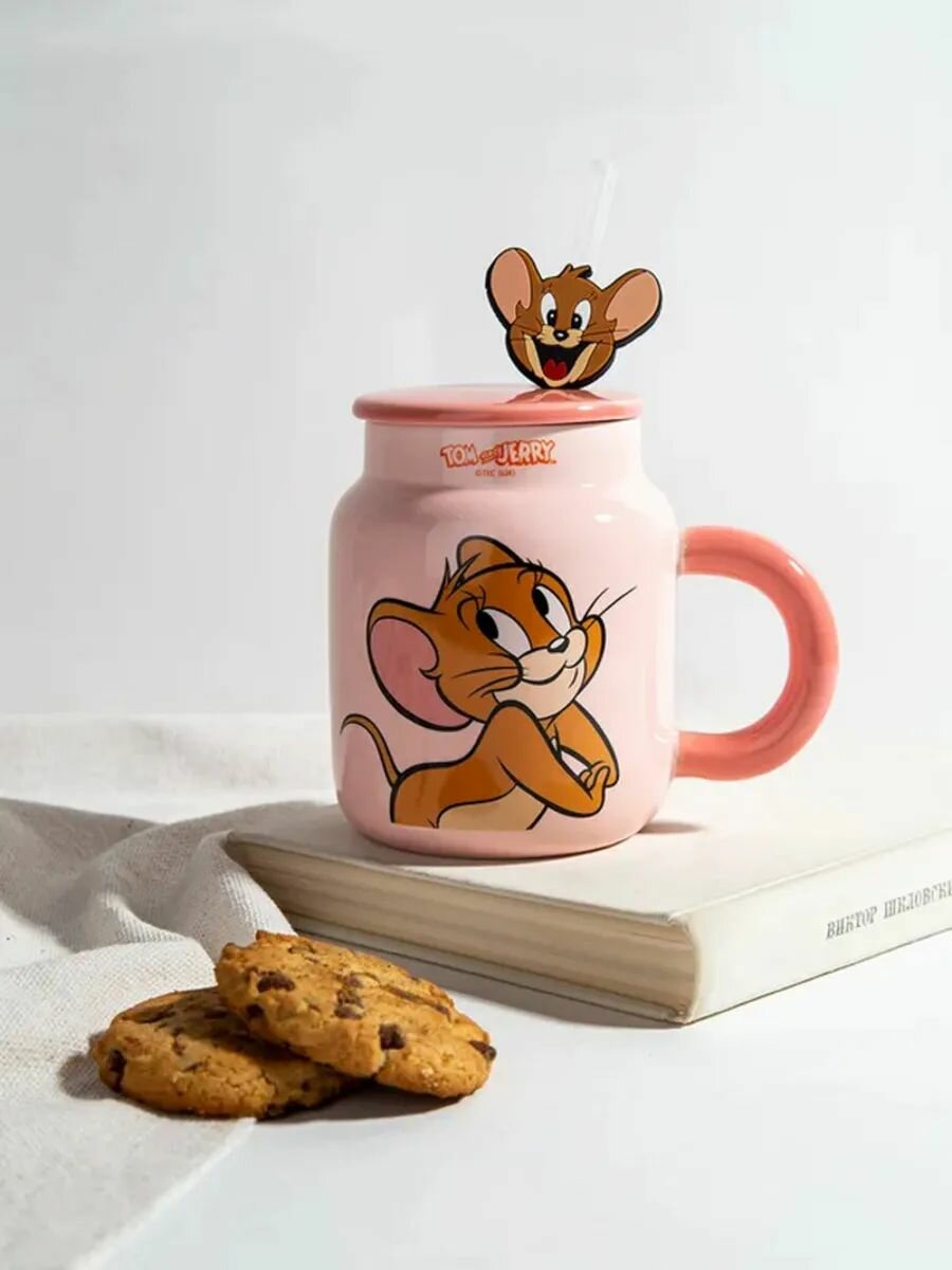 Кружка том и джерри кружка с трубочкой 400 мл один