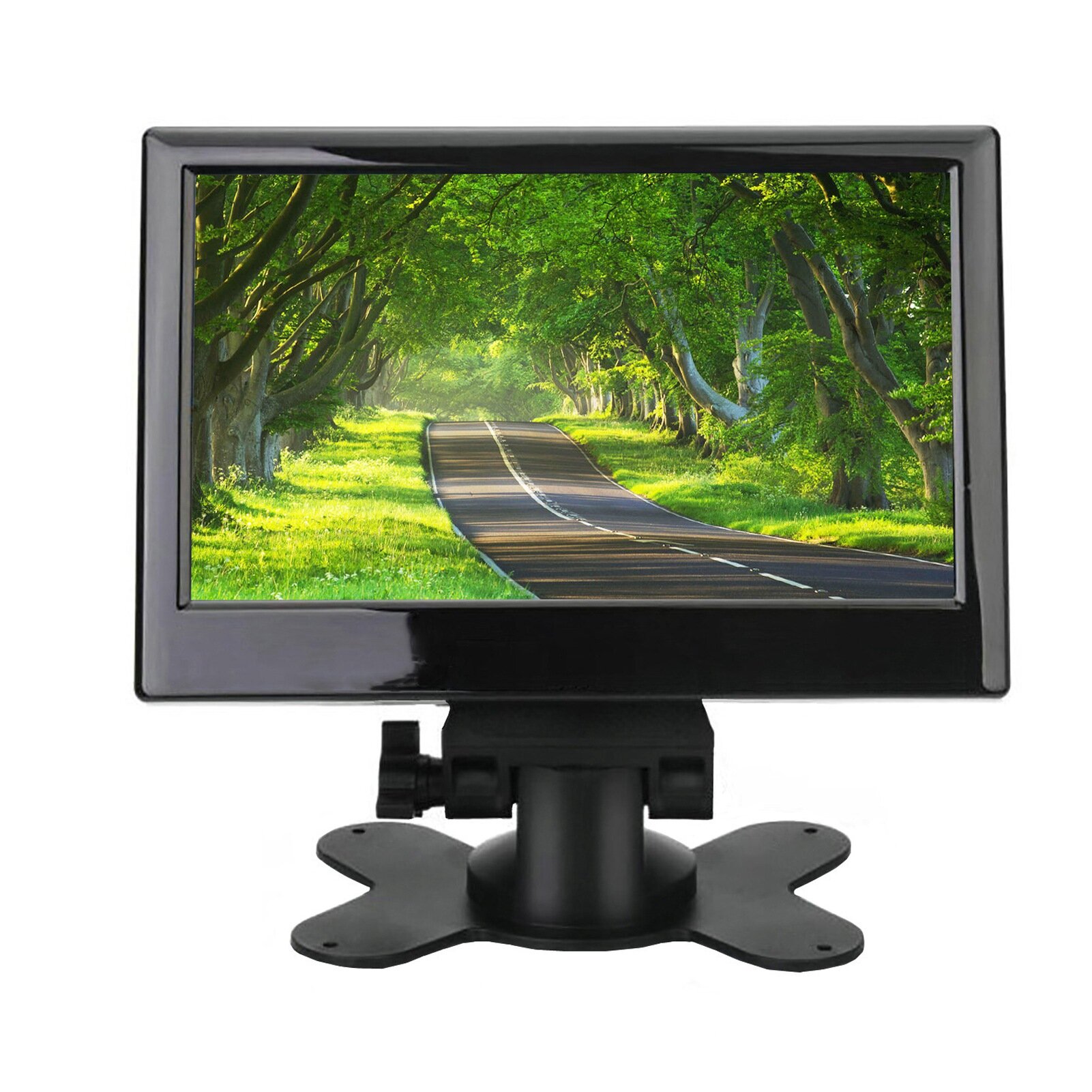 7-дюймовый автомобильный монитор заднего вида от 12 до 24 В 170 градусов широкоугольный цветной ЖК-дисплей HD двухсторонний видеовход для грузовых автомобилей, прицепов, фургонов, камер с круглым отверстием