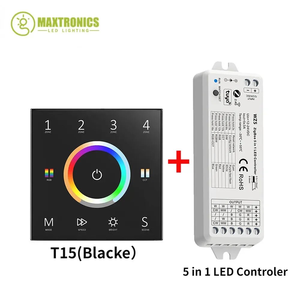 Maxtronics RGB Контроллер Zigbee для светодиодной ленты WZ5 and T15B