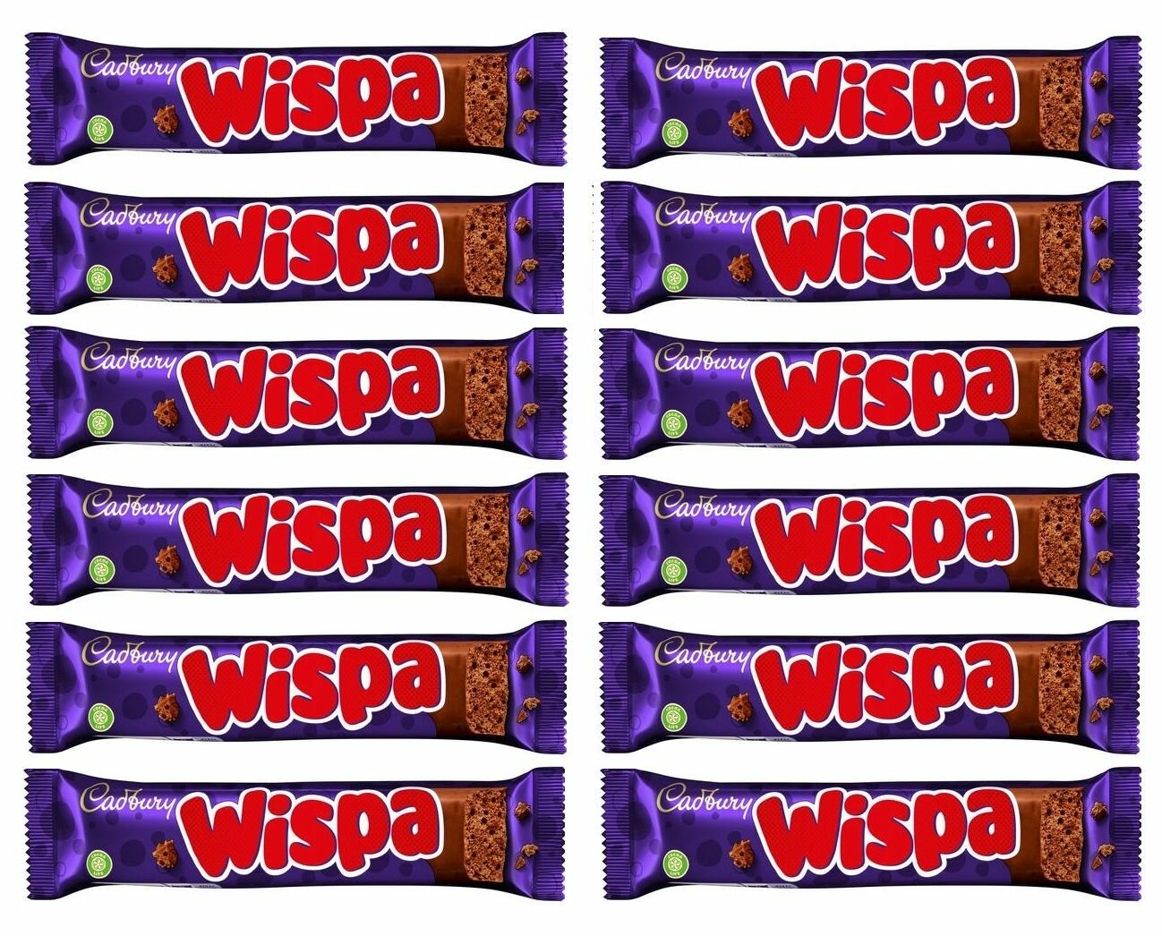 Шоколадный батончик Виспа Кэдберри / Wispa Cadbury, 12 шт. по 36 гр. (Великобритания, Швейцария)