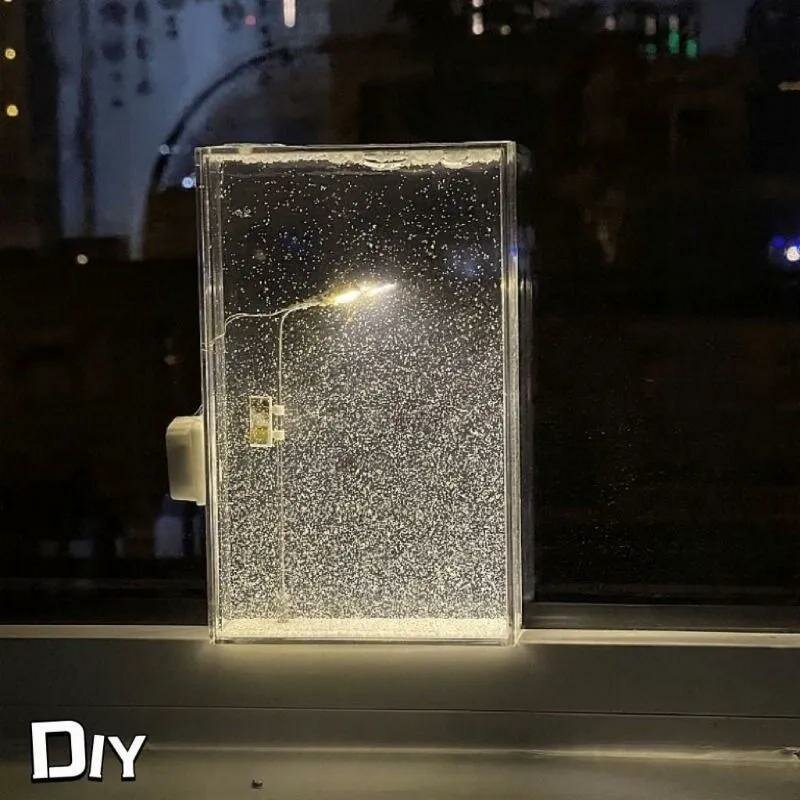 Ночное освещение декоративное Snowy, 1 штука, белый флуоресцентный свет, прозрачная абажур, настольное, свободное-standing, для спальни, гостиной, балкона, ванной, коридоре, офиса