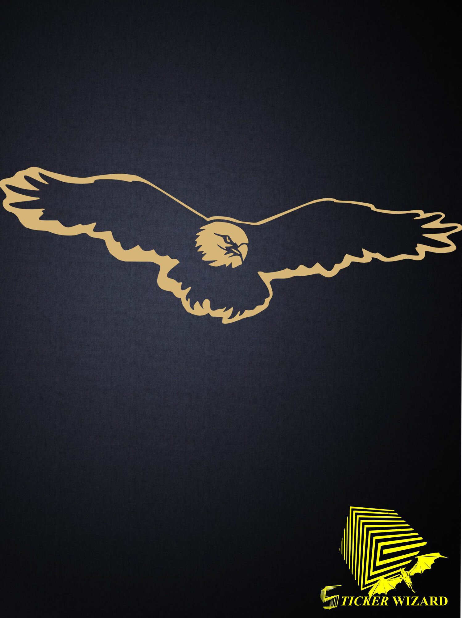 Наклейка виниловая на прозрачной основе ( бежевая ) "силуэт Орёл"