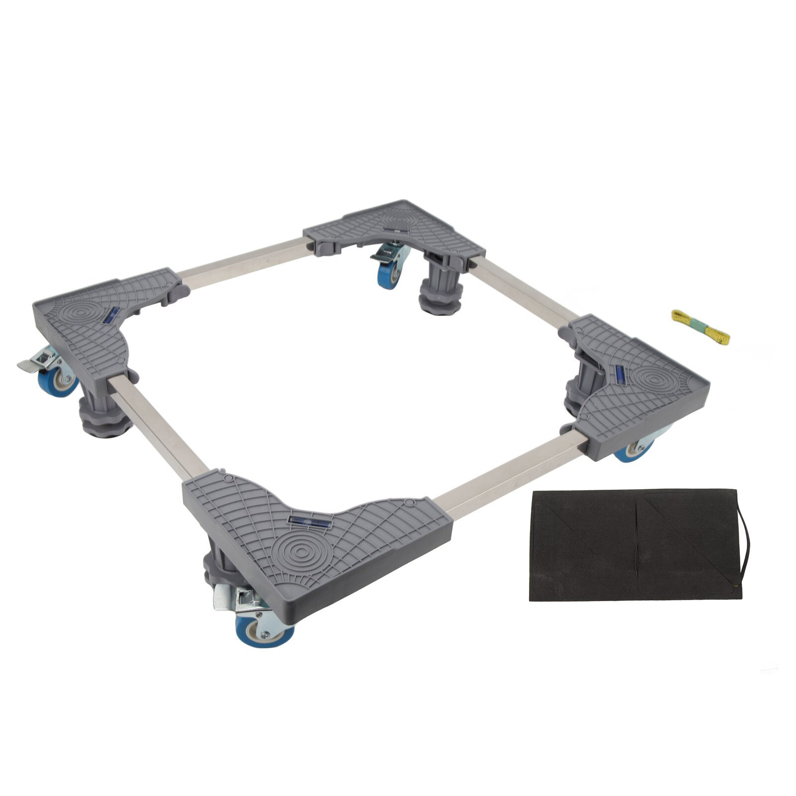 Подставка для холодильника регулируемая, подставка для стиральной машины регулируемая, тележка для мебели с 4 ножками, 4 одинарными колесами с тормозом, серый цвет