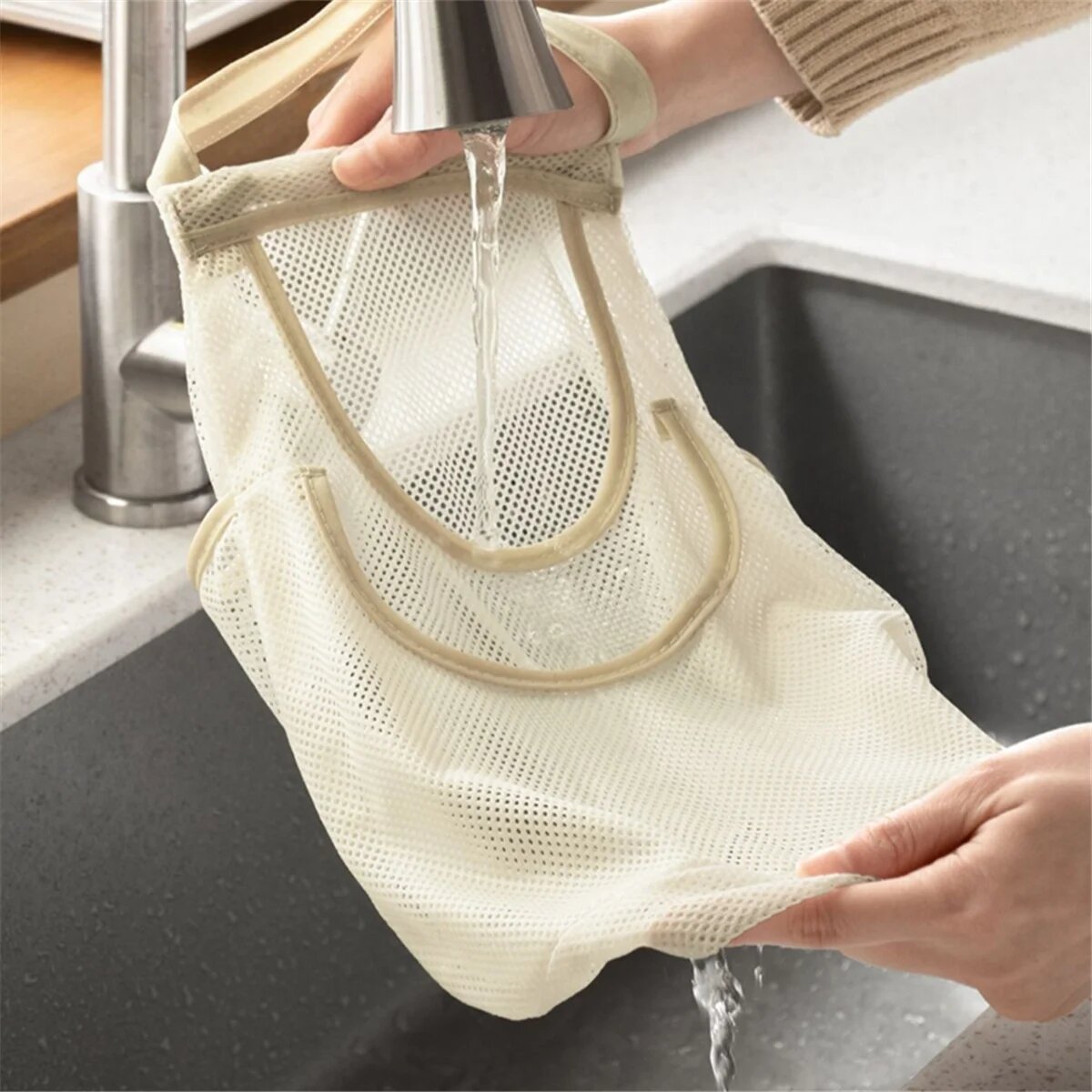 Подвесная сетчатая сумка для хранения, сетчатая сумка для продуктов, сетчатая сумка для чеснока, сетчатая сумка для покупок для лука, чеснока, фруктов, имбиря, овощей, JAS