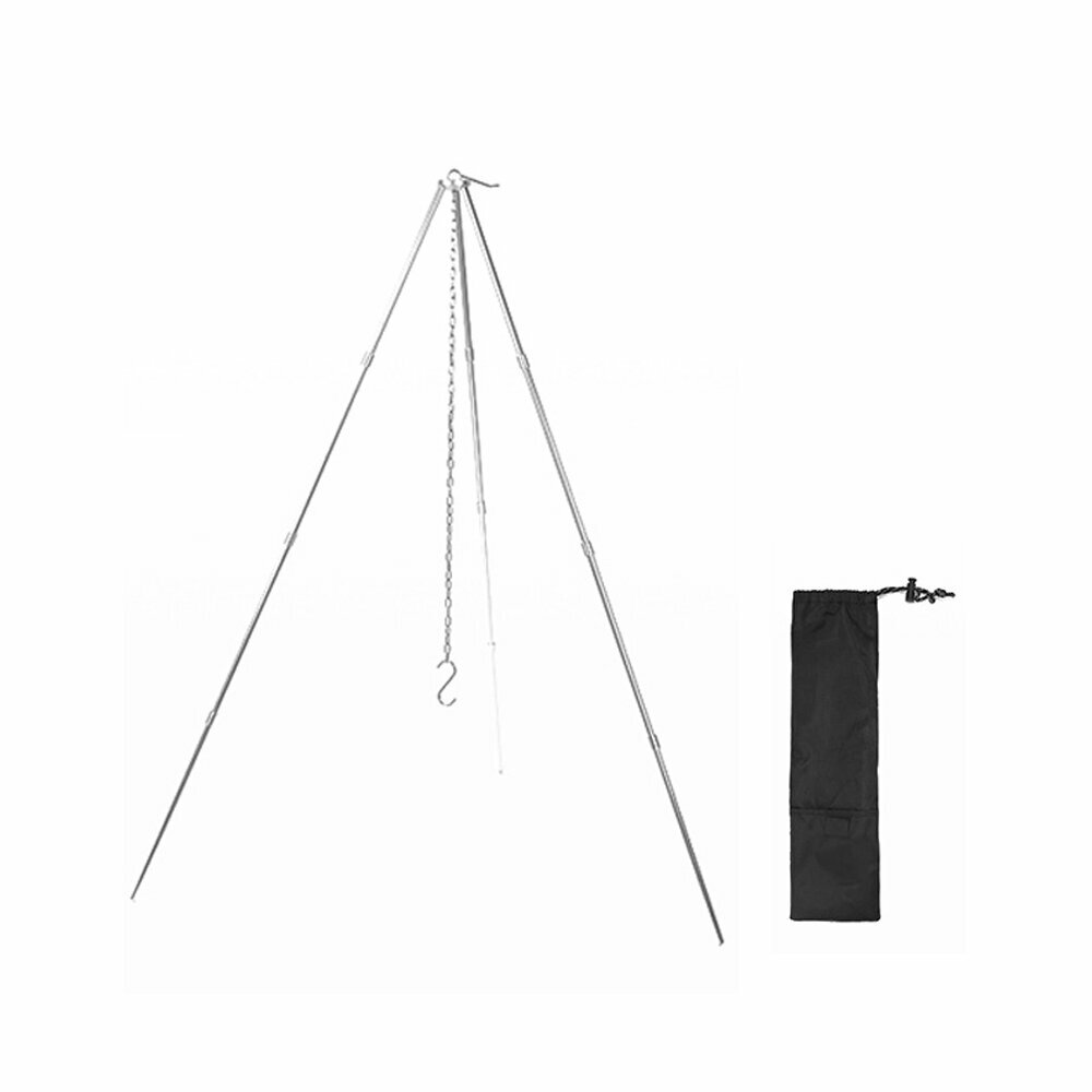 Портативная костровая стойка-тренога из алюминиевого сплава для костра, съемная складная подставка для костра для кемпинга, пикника, барбекю, приготовления пищи