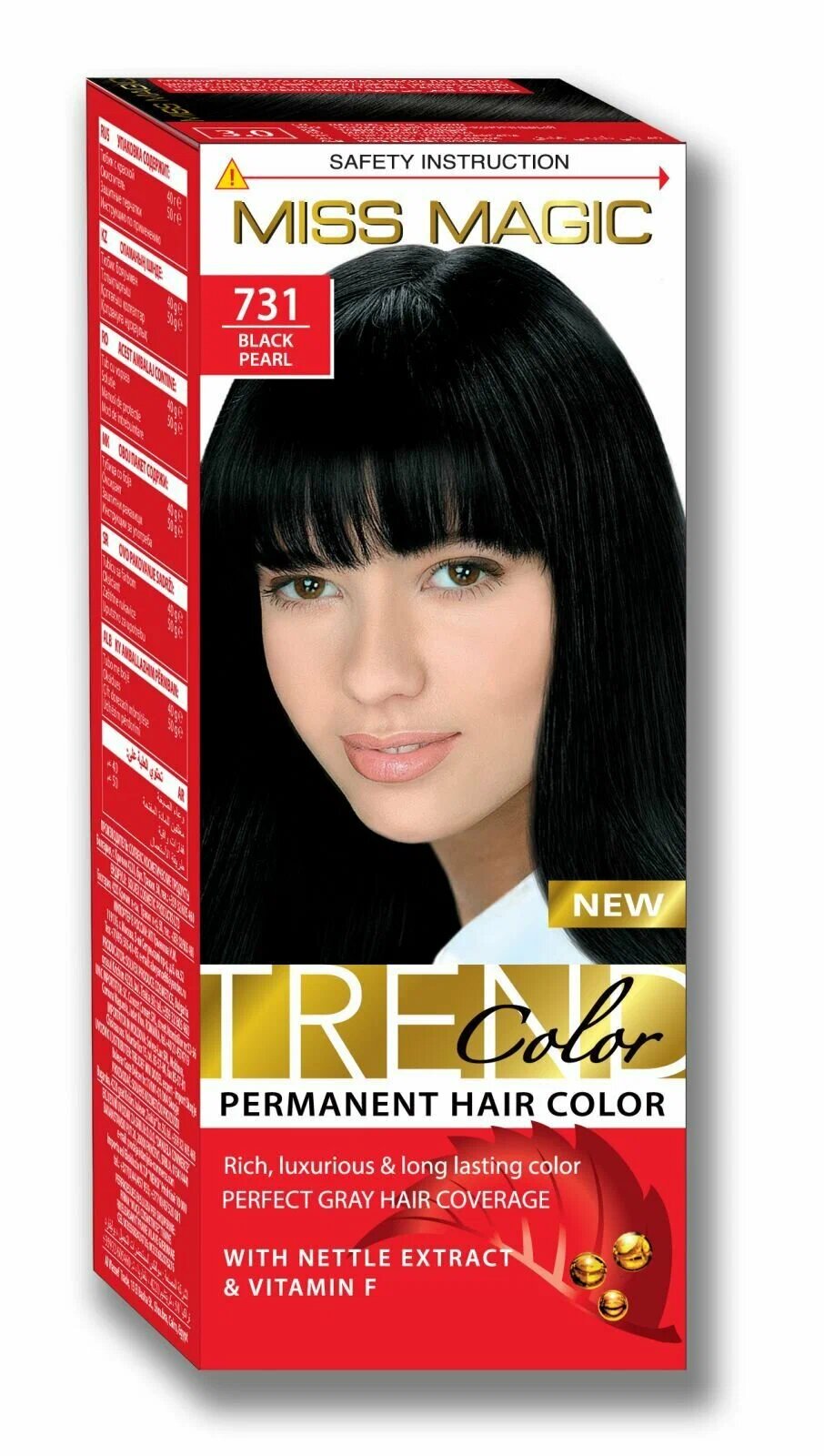 MISS MAGIC Стойкая крем- краска для волос тон 731 черный жемчуг