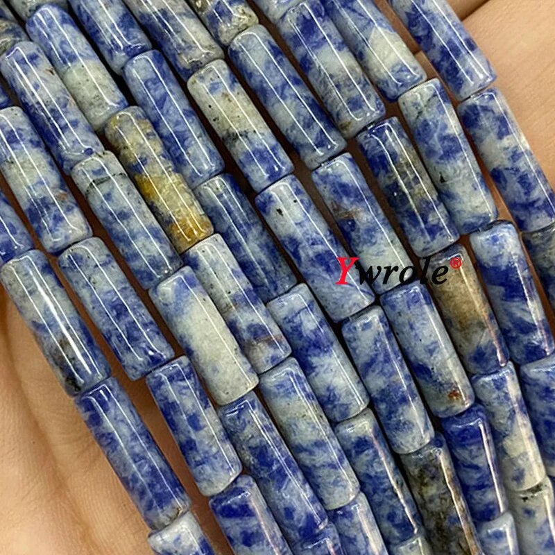 Бусины из камня для украшений YWROLE Синий, 4x13mm 13-14pcs, sodalite