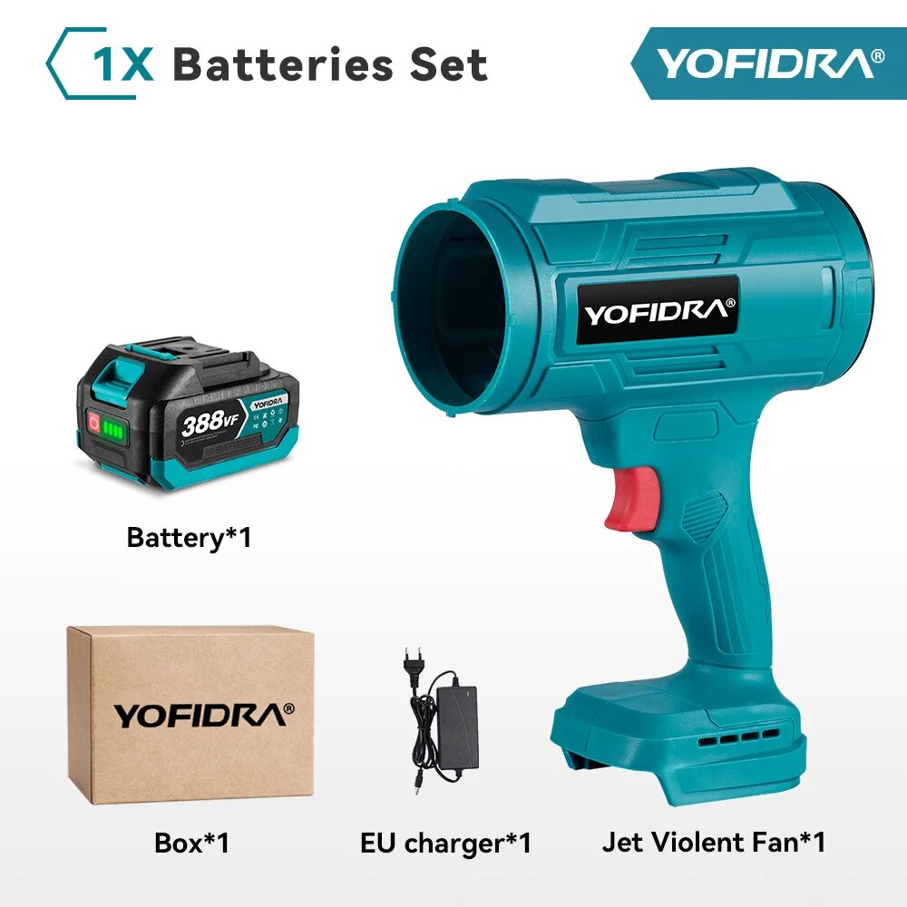 YOFIDRA Беспроводной Турбовентилятор 150 м/с для Makita 1 Battery set