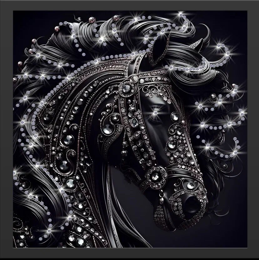 Картина «Ночная грация» с кристаллами Swarovski, 50х50 см