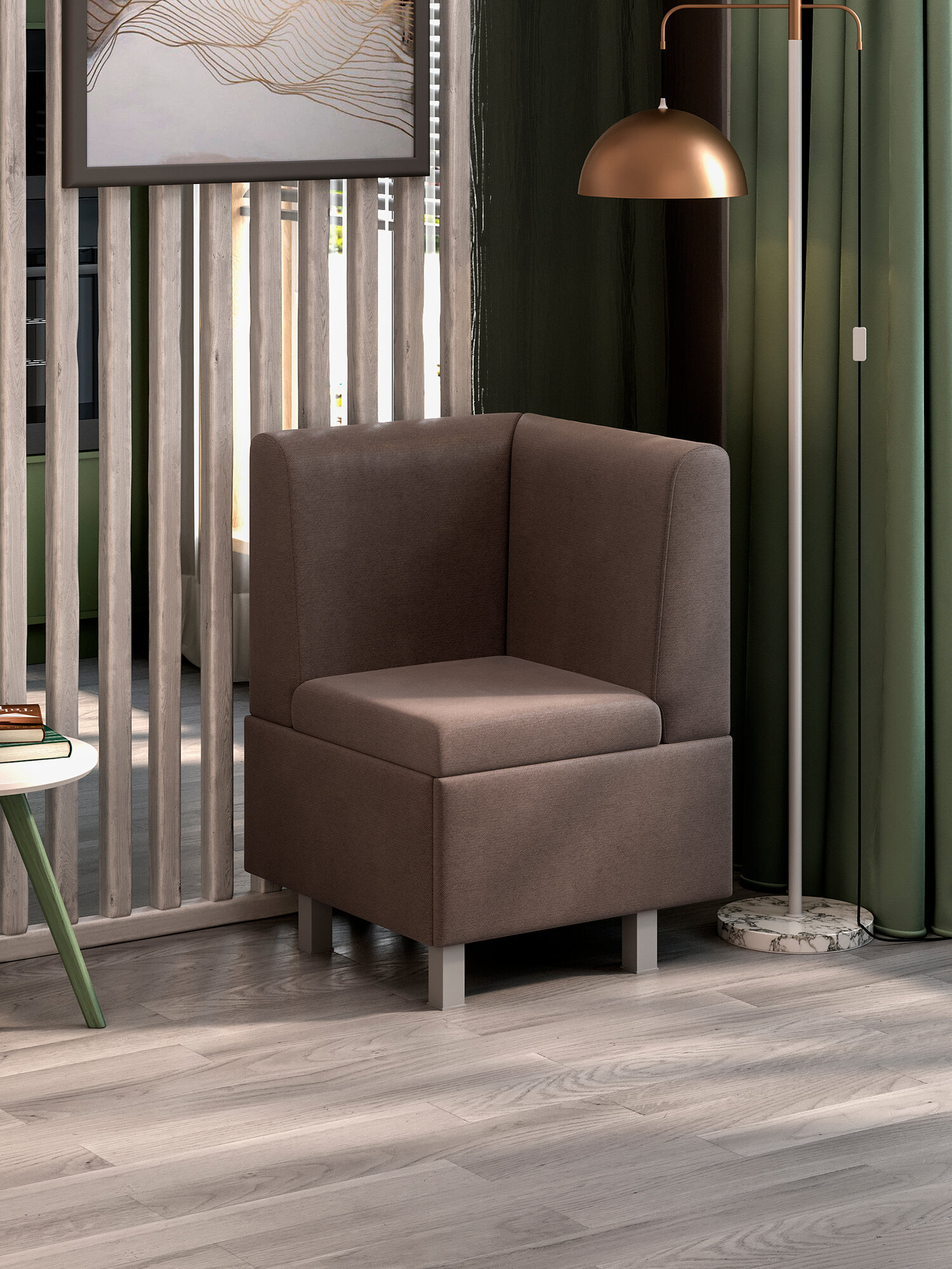 Диван угловой Мебель ТриЯ Каир Исп.2 Велюр Camaro 05 (мокко)