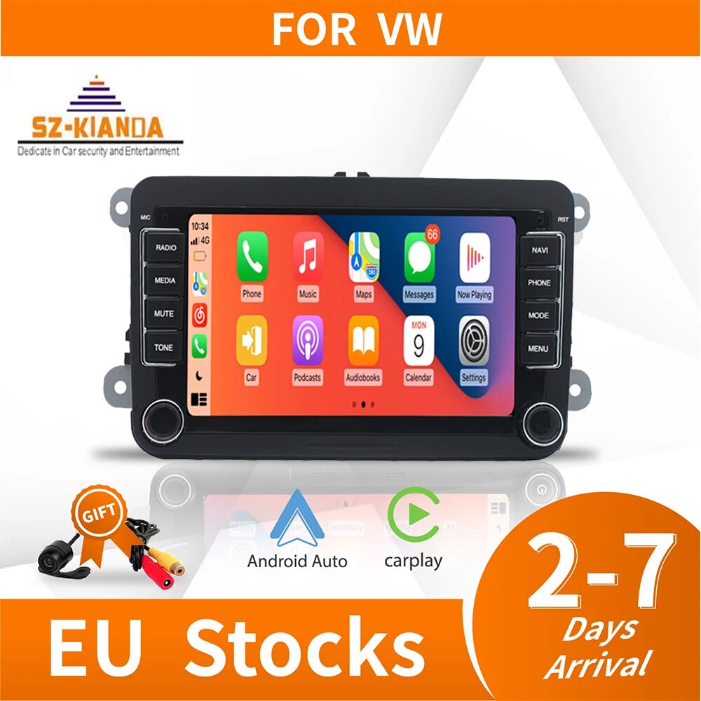 2Din Android 12 Автомобильный мультимедийный плеер для VW Volkswagen Golf Polo Tiguan Passat b7 b6 SEAT leon Skoda Octavia Radio GP Carplay
