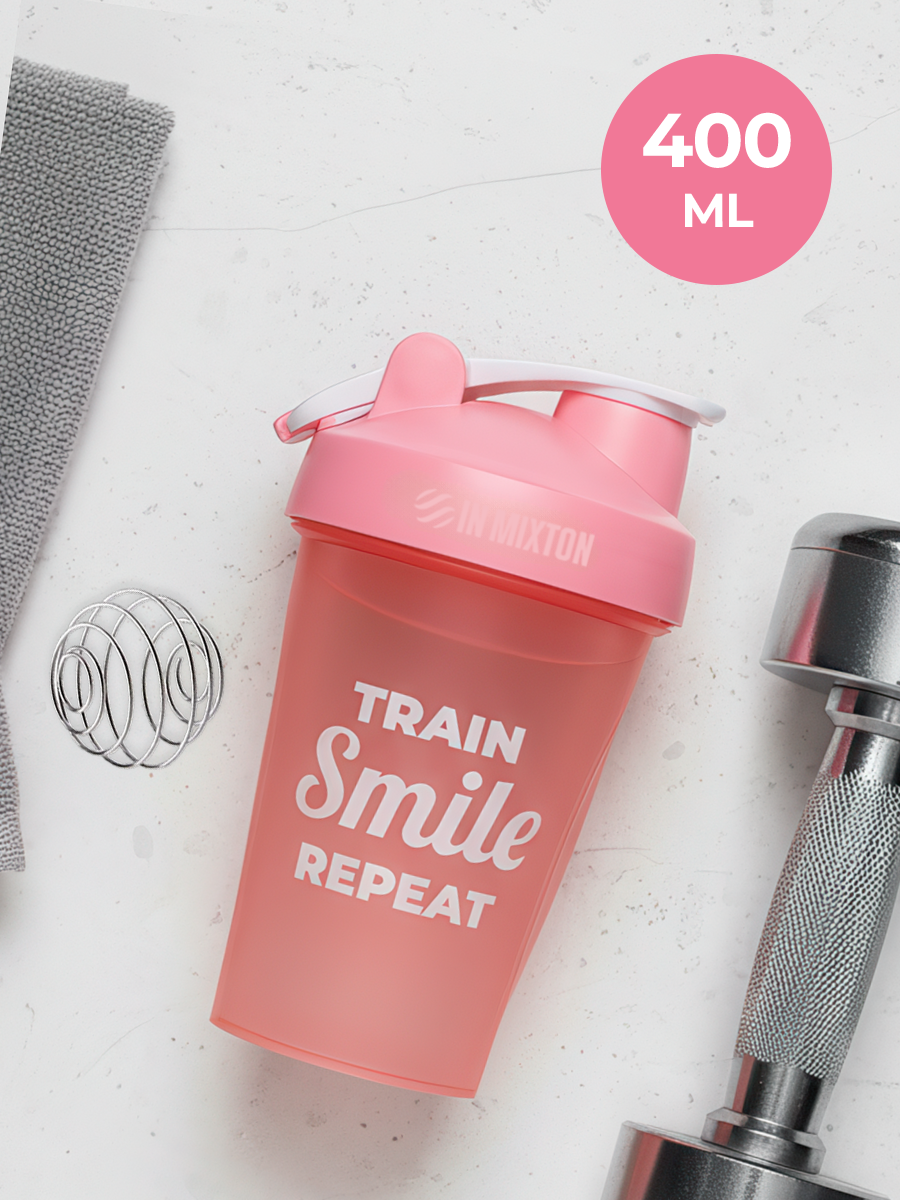Шейкер для протеина и коктейлей спортивный inMixton 400 мл Розовый