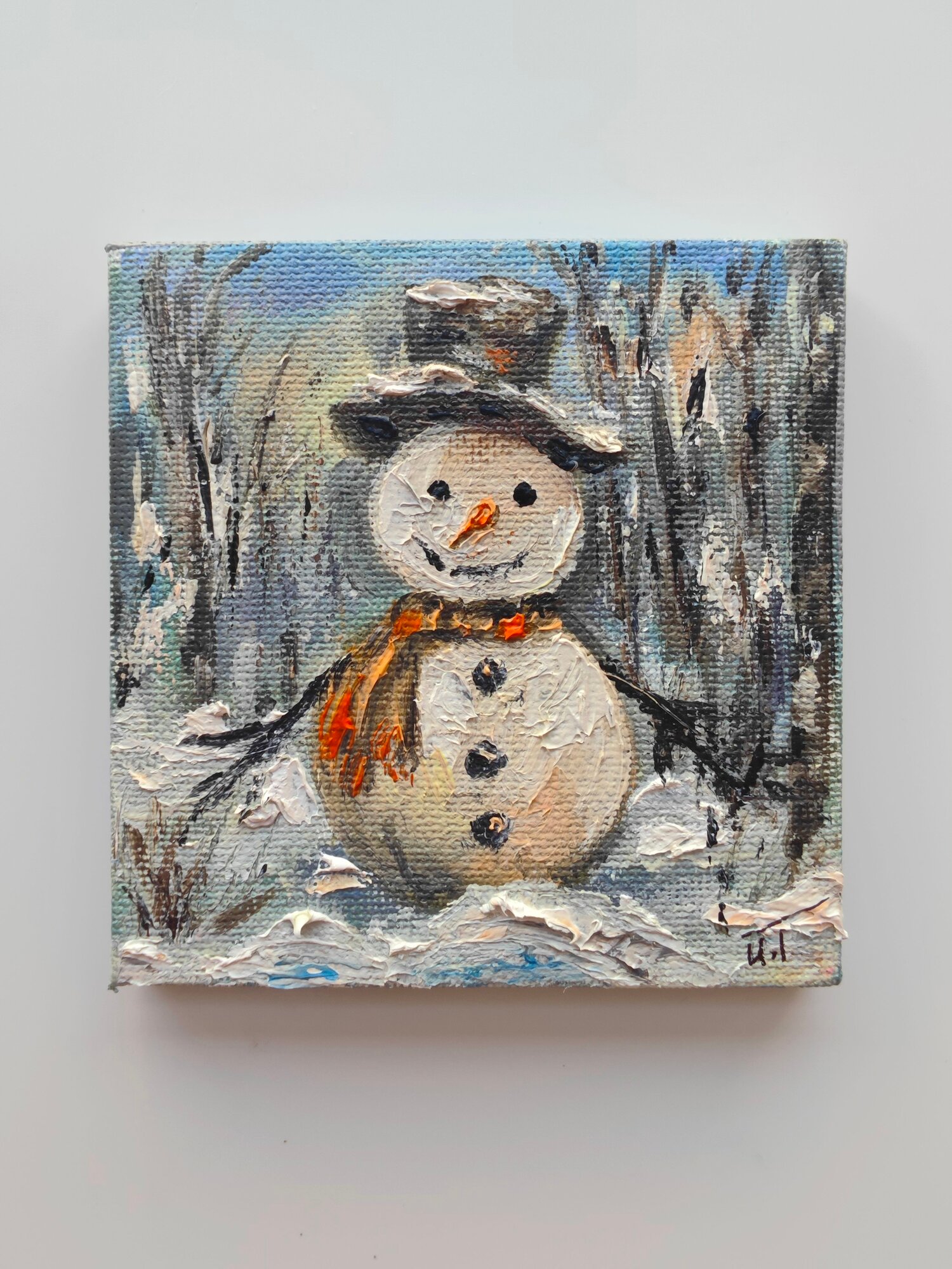 Мини картина маслом на холсте 10х15см