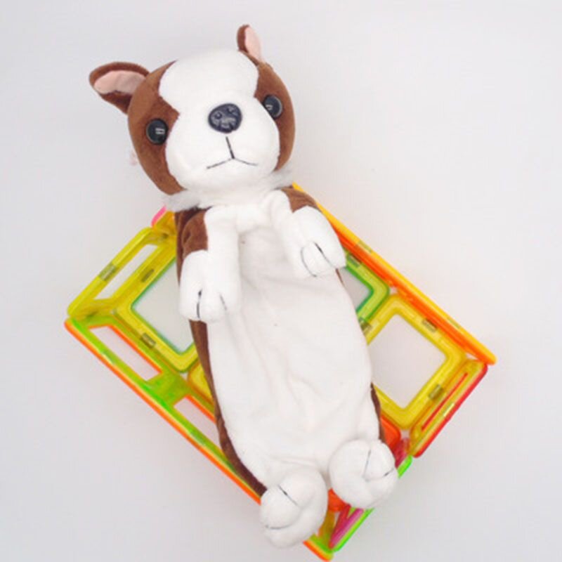 Сумка для карандашей собака мягкая с высоким качеством и классическим стилем белая кофе