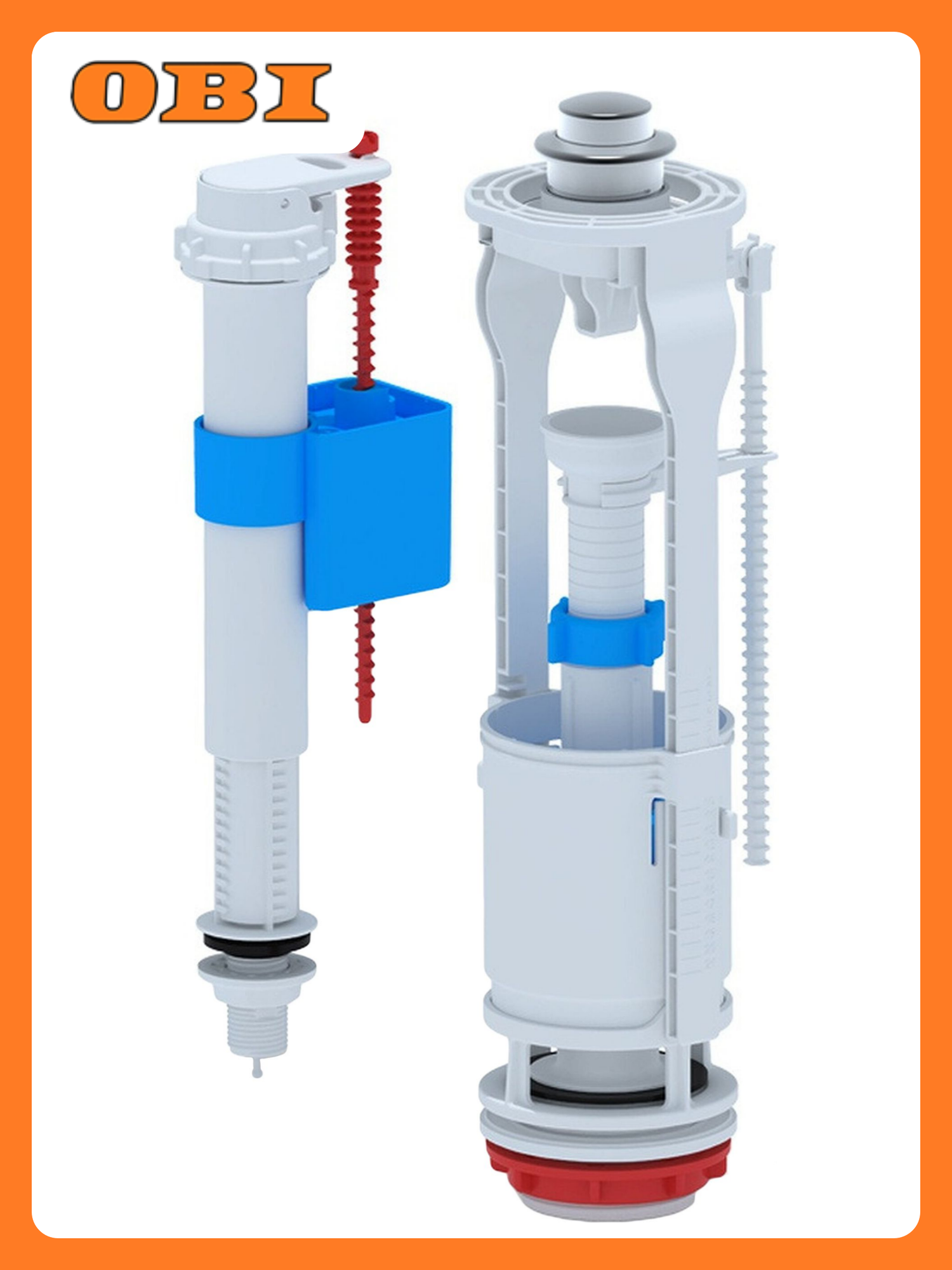 Арматура для бачка АНИ Пласт, нижняя, однорежимная, кнопочная, пластик, белая