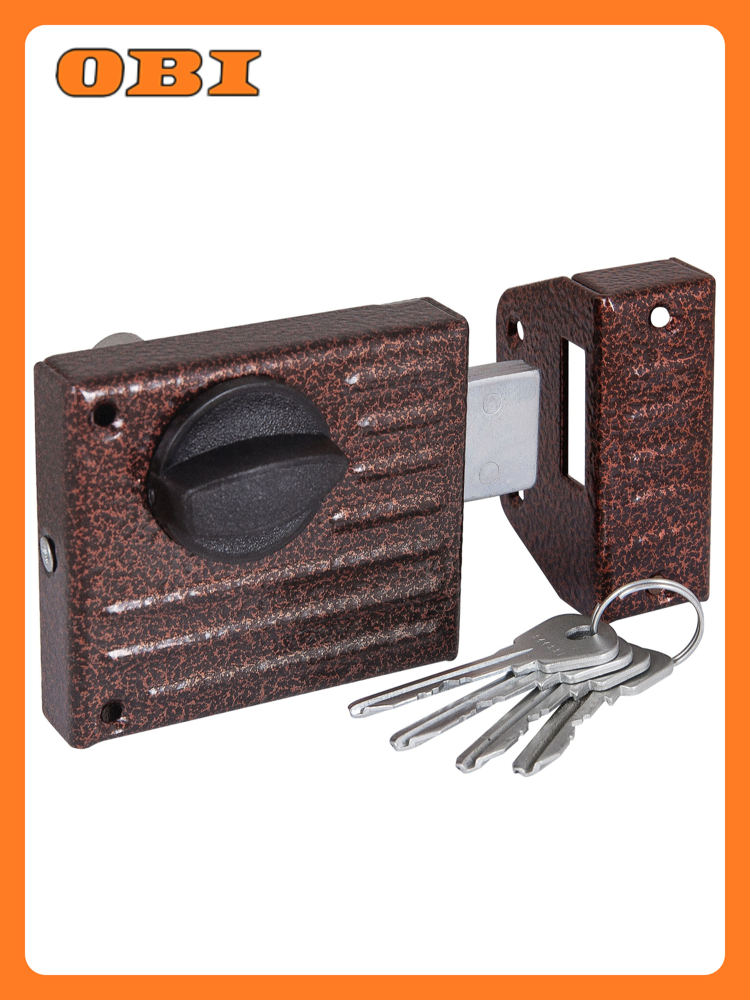 Замок накладной Зенит ЗН1-2.1, цилиндровый, для деревянных дверей, 4 ключа