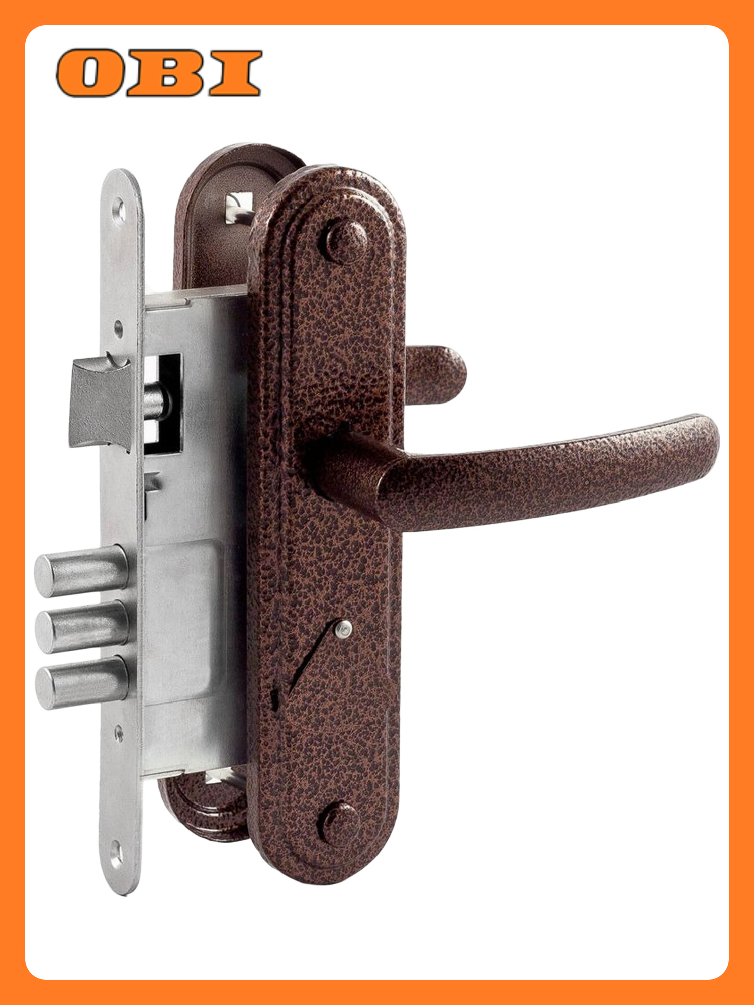 Замок врезной Omega ЗВ9.1-02, сувальдный, медь, для деревянных и металлических дверей