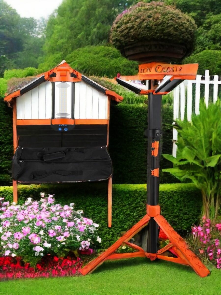 Мачта осветительная аккум, телескопический штатив/Перезаряжаемый рабочий светильник,9000 мАч, с чехлом для хранения