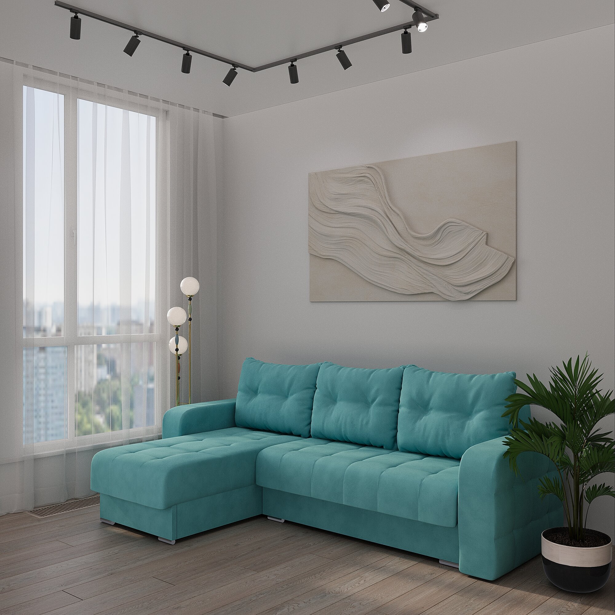 Диван / диван угловой / еврокнижка / велюр / диван для сна / диван-кровать / велюр / с ящиками