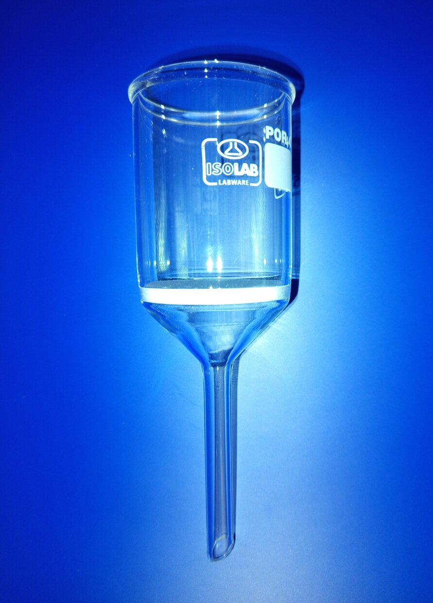 Воронка ВФ фильтрующая, 16-40 микрон, диаметр фильтра-60 мм, 125 мл, класс пористости 3, ISOLAB, Германия