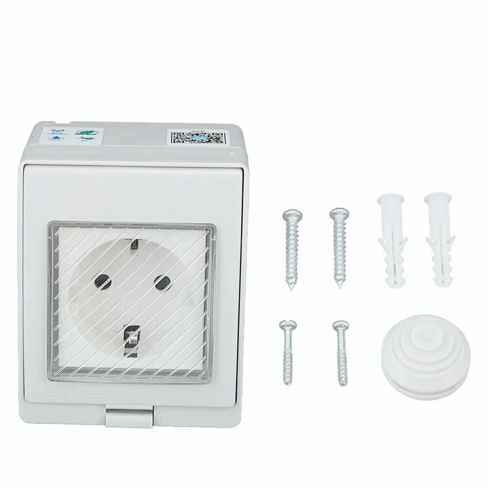 Умная розетка WiFi из PC ABS, влагозащищенная IP55, управление через приложение для ванной и улицы