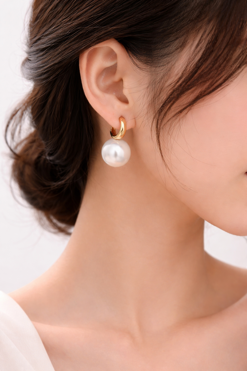 Серьги пусеты, с подвесками, жемчуг имитация