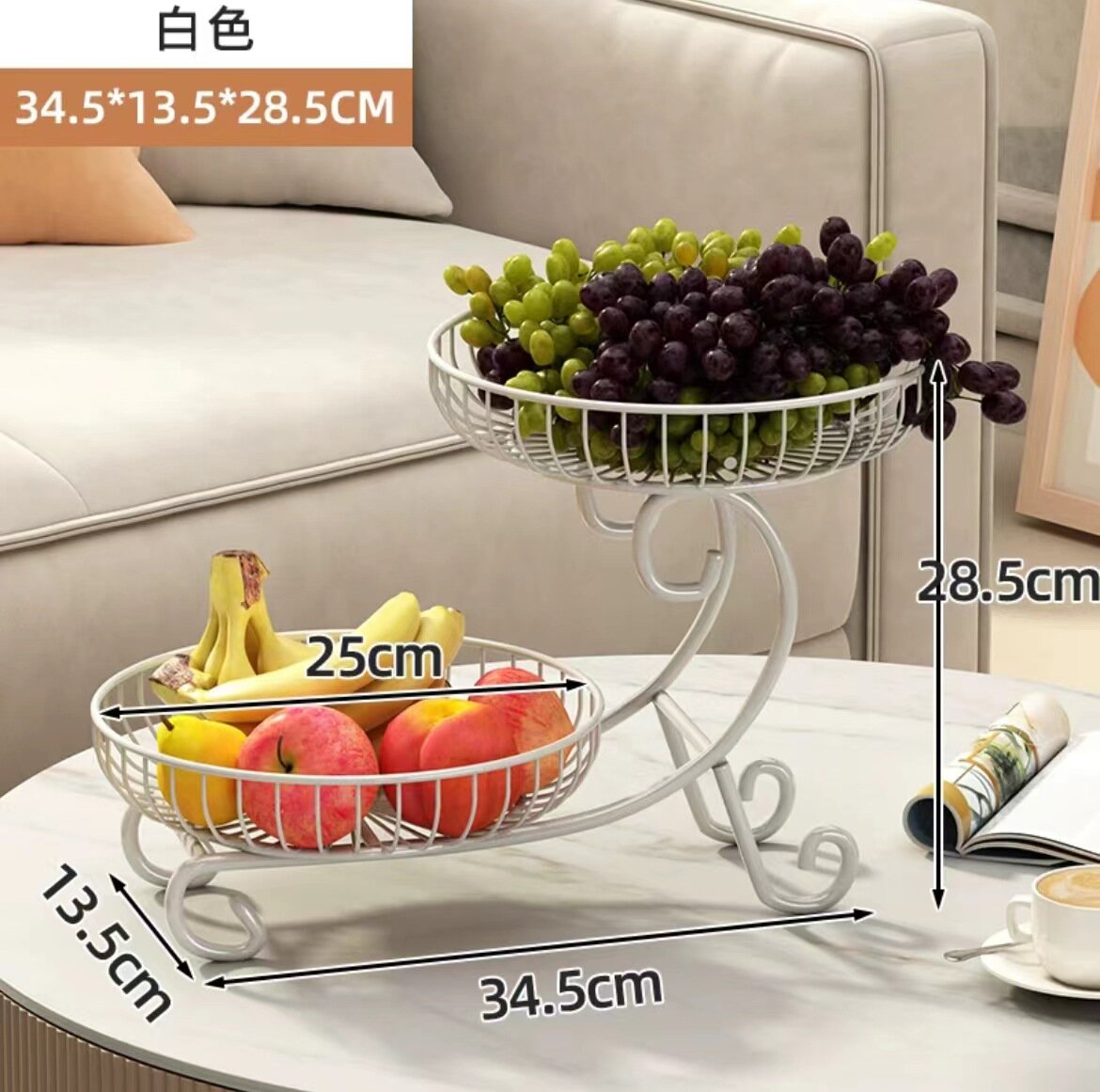 2026 Новейший стиль тарелки для дома, гостиной, стола, кофейного стола, декоративная тарелка, многослойная корзина, стеллаж для хранения, легкая роскошь, высококачественный