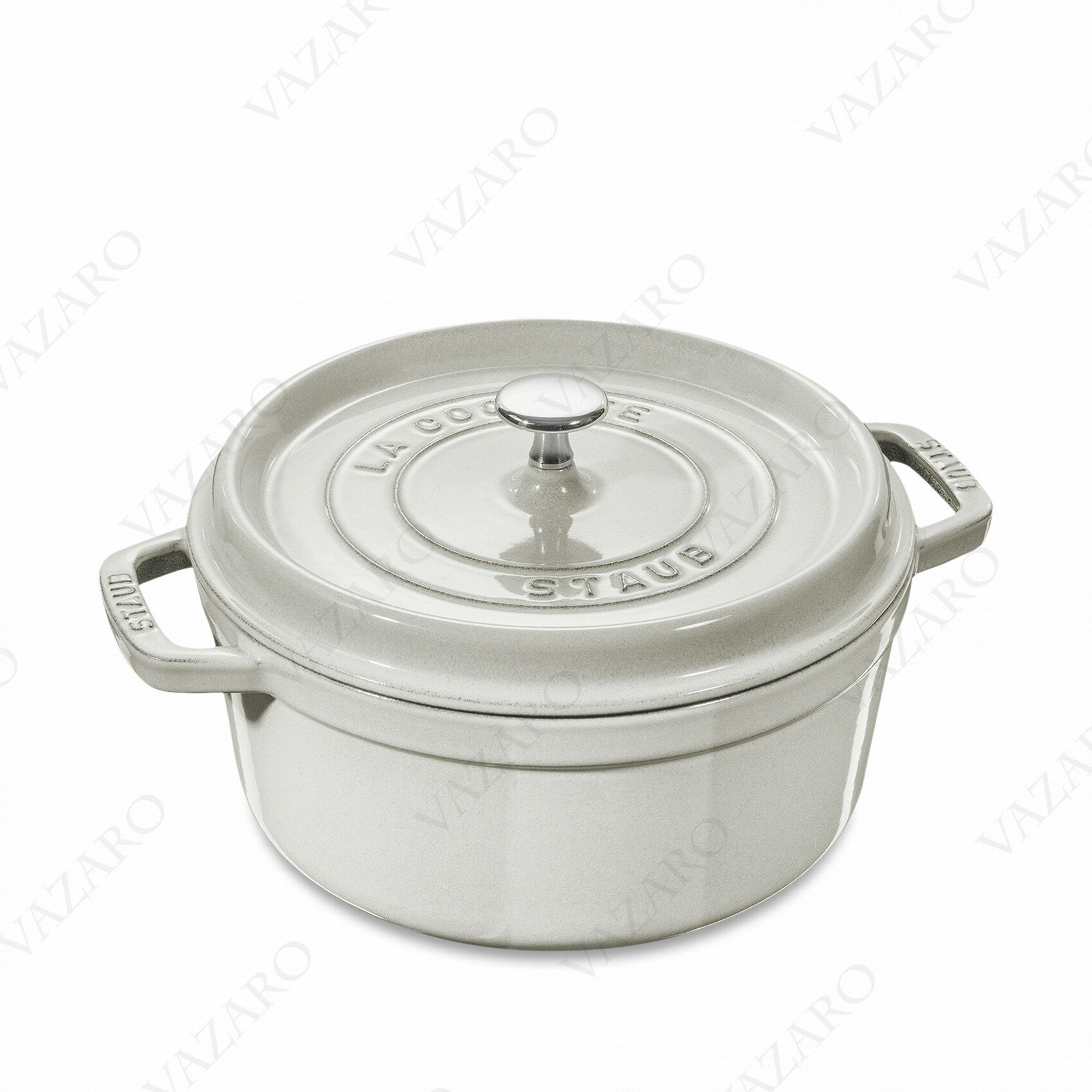 Кокот круглый, 2,2 л, 20 см, чугун, цвет: белый трюфель 11020107 La Cocotte