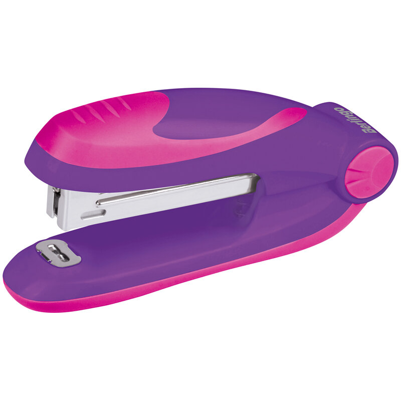 Степлер №10 Berlingo "Fuze" до 15л, 50 скоб, пластиковый корпус, фиолетовый