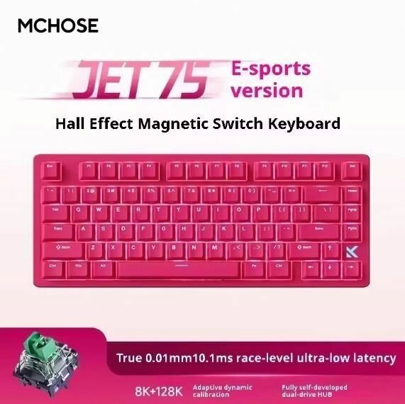 MCHOSE Jet 75 Механическая проводная игровая клавиатура, магнитный переключатель с низкой задержкой 8k, настройка структуры прокладок для киберспорта