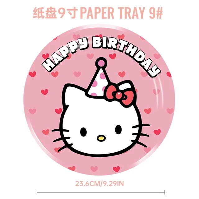 Розовые украшения для дня рождения в стиле Hello Kitty, одноразовые тарелки для вечеринки, скатерти, салфетки, товары для вечеринок для девочек и младенцев.