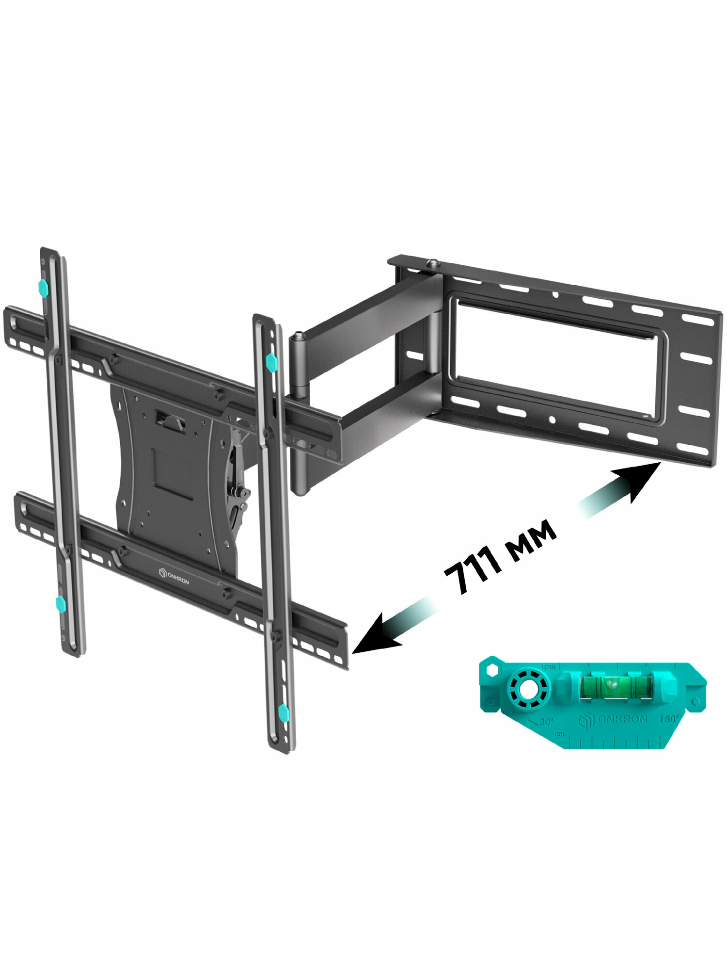 Кронштейн на стену ONKRON M7L для телевизора 40"-75", наклонно-поворотный, до 68,2 кг, черный