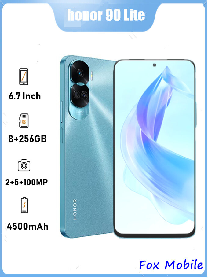 Honor Смартфон HONOR 90 lite 8/256 ГБ Global Мобильные телефоны Global поддержка NFC Google
